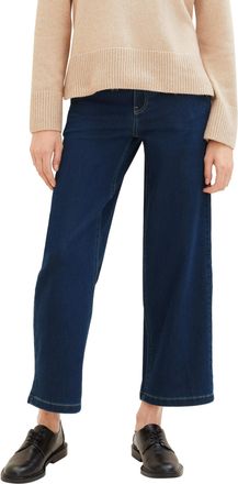 Tom Tailor Damen Culotte Jeans mit weitem Bein, 10153 - Dark Stone Bright Blue Denim, 27/28