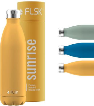 FLSK Edelstahl Trinkflasche ( 500ml ) I Extrem leicht und 100% Auslaufsicher I Thermosflasche h&auml;lt bis zu 24 Std. Kalt und 18 Std. Hei&szlig; I Extrem Leichte Wa