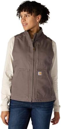 Carhartt Work in Progress Lined Mock Neck Vest Gilet à col Montant doublé en Sherpa, Taupe Grey, XL aux Femmes