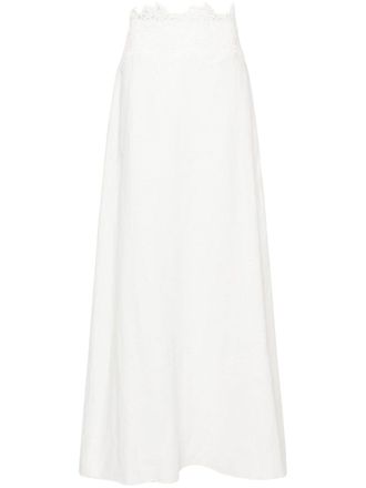 Ermanno Scervino jupe longue &agrave; broderie anglaise - Blanc