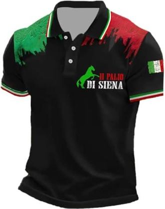 Generic T-shirt d&eacute;t&eacute; italien d&eacute;contract&eacute; pour homme - Col rond - Couleur unie - Grande taille - Graphique imprim&eacute; - Tendance - Confortable pour le quotidien -