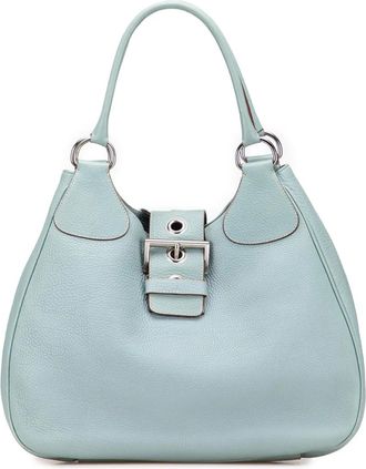 Prada sac porté épaule Vitello Daino (2013-2020) - Bleu
