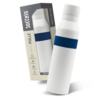 Boddels PULLE Edelstahl Trinkflasche 500ml & 1l - spülmaschinenfest, 100% auslaufsicher, leicht zu reinigen, Kohlensäure geeignet, 24h kalt & 12h warm, recyce