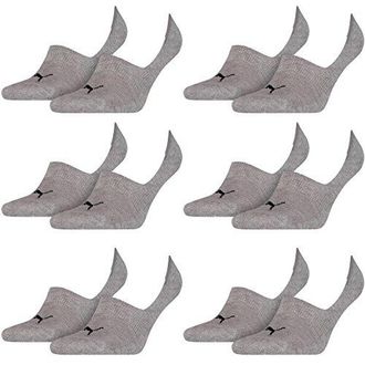Puma 12 pair Footie Invisible Socks Gr. 35-46 Unisex, Farben:758 - middle grey m&eacute;lange, Socken & Str&uuml;mpfe:39-42