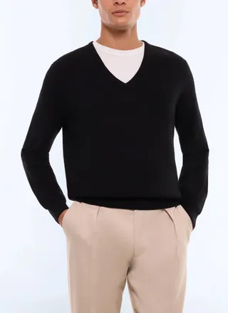 Fursac Pull en laine &agrave; col en V - Taille XXL - Homme