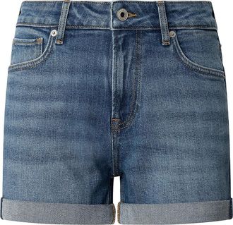 Pepe Jeans London Damen Fitted Hw Shorts, Blau (Denim-Ic8), 30W