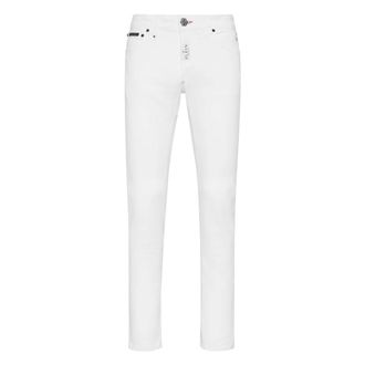 Philipp Plein Homme, Jeans, Blanc, Taille: W29 Pantalon en denim Coupe Super Droite Hexagone Premium