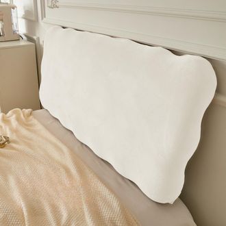 Generic Samtiger unregelm&auml;&szlig;ig dehnbarer Bettkopfteil Bezug Pl&uuml;sch Staubschutzbezug in Unifarbe gepolstert Kopfteil Bezug Schutzh&uuml;lle f&uuml;r Schlafzimmerdekoratio