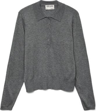 Vero Moda Female Polo AWSIKITA Gestricktes Poloshirt