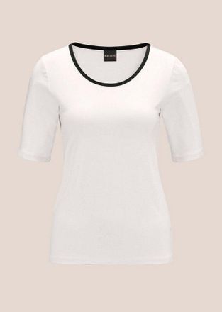 Madeleine Kurzarmshirt Halbarm-Shirt mit kontraststarken Paspeln