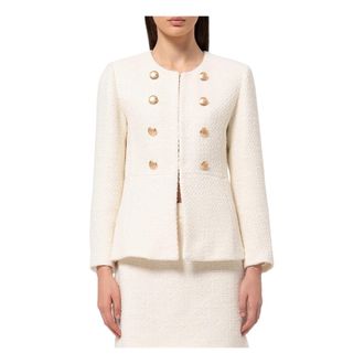 Fracomina Giacca Regular in Tweed - - Jackets - Damen - Beige - XL