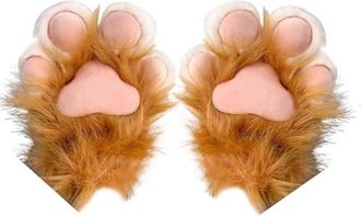 Generic Pantoufles en peluche avec pattes en fourrure - Chaussures confortables sur le th&egrave;me des animaux pour un usage domestique | Chaudes et douces, semelle