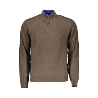 Harmont & Blaine Half-Zip Pullover mit Kontrastdetails - - Knitwear - Herren - Braun - 2XL