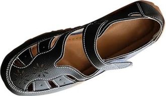 Generic Sandales plates pour femme - Bout ferm&eacute; - Chaussures d&eacute;t&eacute; d&eacute;contract&eacute;es - Couleur unie - Creuses - Respirantes - Antid&eacute;rapantes - L&eacute;g&egrave;res et confortab