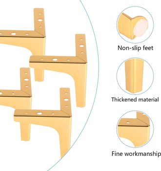 NUOBESTY 4 Stück Teiliges Metall Verchromt Langlebige Sofa Schrankfüße in Titan Dicke Stabile Möbelfüße für Wohnzimmerschränke und Betten