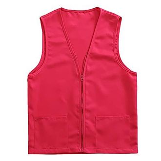 Generic Gilet dactivit&eacute; postulante pour adulte - Gilet de supermarch&eacute; - V&ecirc;tements de travail - Gilet bouffant long pour femme, rose vif, 3XL