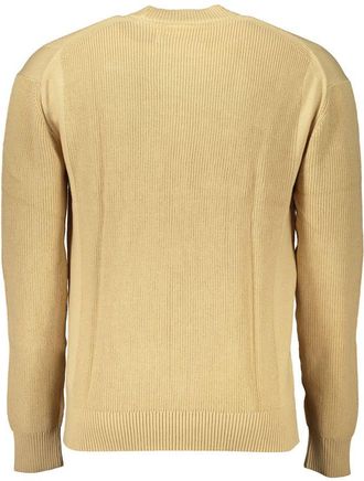 Calvin Klein Logo Embroidered Cotton Sweater - Beige