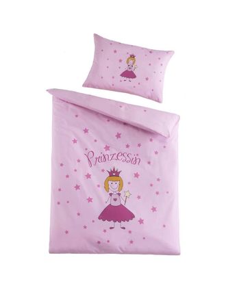 Soma Baby Bettw&auml;sche 100x135 Kissenbezug 40x60cm Prinzessin rosa pink