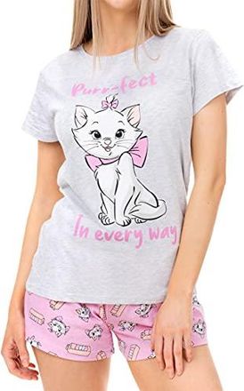 Disney Pyjama Femme | Pyjamas Marie Aristochat | Pyjashort Coton Aristocats Gris XX-Large