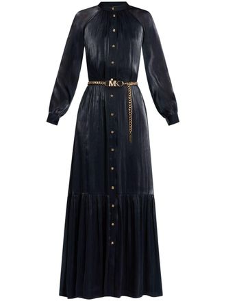 Michael Kors robe-chemise ceinturée à manches longues - Noir