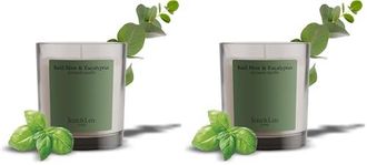 Jean & Len Scented Candle Basil Mint & Eucalyptus, hergestellt mit Sheabutter, Brenndauer ca. 40 Stunden, minimalistisches Design, erfrischender Duft, vegan, 195