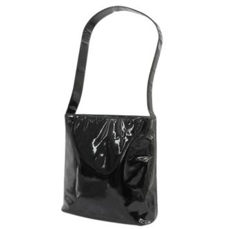 Prada Sac bandouli&egrave;re en cuir &eacute;maill&eacute; Pre-owned - Femme - Pre-owned - Noir - Taille: ONE Size