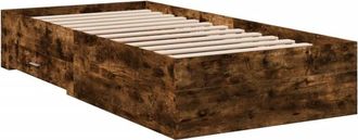 vidaXL Bettgestell mit Schubladen R&auml;uchereiche 90x200cm Holzwerkstoff vidaXL
