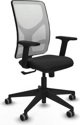 Piqueras y Crespo B&uuml;rostuhl, schwarz, mit 2D-Armlehnen, h&ouml;henverstellbare Lendenwirbelst&uuml;tze, ausgestattet mit 3 Positionen und Schneideschaum, Wei&szlig;/Schwarz