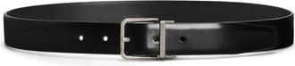 Dolce & Gabbana Homme, Accessoires, Noir, Taille: 115 CM Ceinture en cuir de veau bross&eacute;
