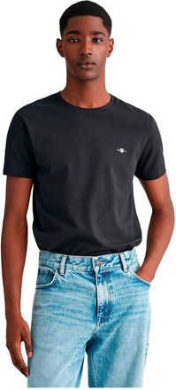 GANT Herren Slim Pique SS T-Shirt, Black, XXL