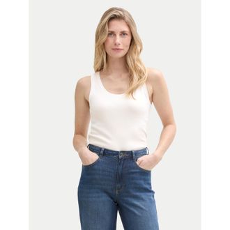 Tom Tailor Top 1045540 Wei&szlig; Regular Fit