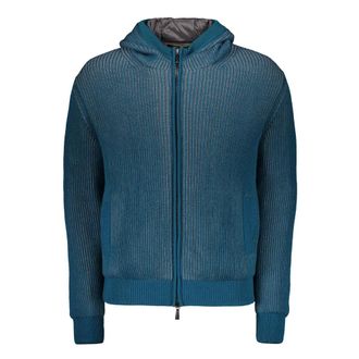 Moorer Gepolsterte Jacke mit Kapuze - - Knitwear - Herren - Blau - M