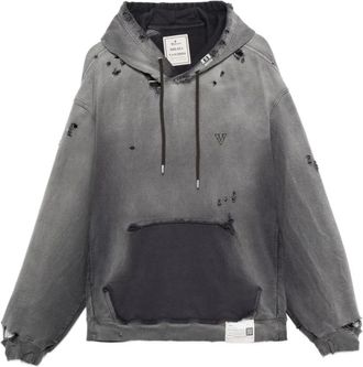 Miharayasuhiro Mihara Yasuhiro, Homme, Sweatshirts et sweats à capuche, Noir, Taille: M Sweat à Capuche en Coton Noir Déchiré