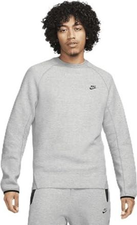Nike Sportswear - Pull M NK TCH FLC Crew en Coton, Gris foncé-Noir (L)
