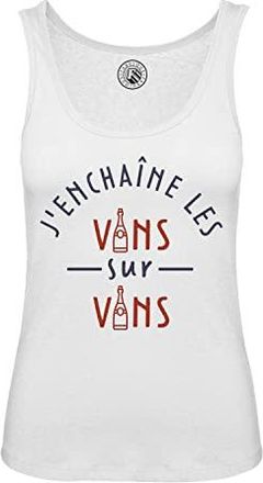 Fabulous Débardeur Femme Coton Blanc Jenchaîne Les Vins sur Vins Humour Ecole Alcool