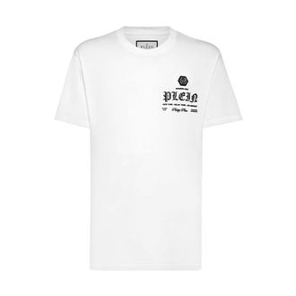Philipp Plein Homme, Tops, Blanc, Taille: XL T-shirt Col Rond MC