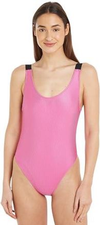Calvin Klein Maillot de Bain Femme Scoop Back One Piece Dos &Eacute;chancr&eacute;, Rose (Bold Pink), L