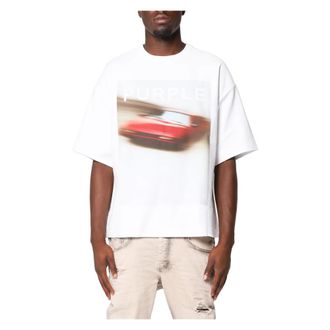 Purple Heavyweight Textured Jersey Tee - - Tops - Herren - Wei&szlig; - L