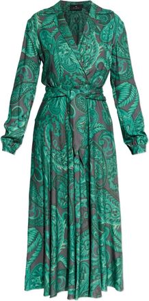 Etro robe mi-longue à ceinture nouée et imprimé cachemire - Vert