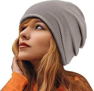 Generic Chapeau dhiver en laine pour femme - Bonnet surdimensionn&eacute; en tricot chaud - Convient pour temps froid - Taille unique, GY2., Taille unique