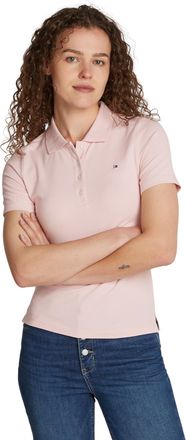 Tommy Hilfiger Damen Poloshirt Kurzarm Slim Fit, Rosa (Delicate Pink), XXL