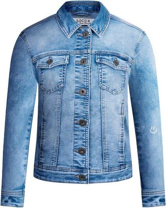 soccx Jeansjacke mit R&uuml;cken-Print