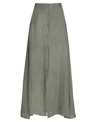 8 by YOOX LINEN BUTTON-FRONT MIDI SKIRT