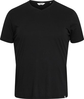 Solid SDBedo BT Shirt Herren Big & Tall Print T-Shirt mit Aufdruck Große Größen bis 6XL mit V-Ausschnitt, Größe:4XL, Farbe:Black (194007)