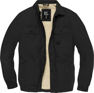 Vintage Industries Dean Sherpa M&auml;nner &Uuml;bergangsjacke schwarz XXL 100% Baumwolle Basics