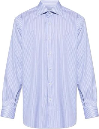 Brioni Homme, Chemises, Bleu, Taille: 4XL Chemise Ray&eacute;e
