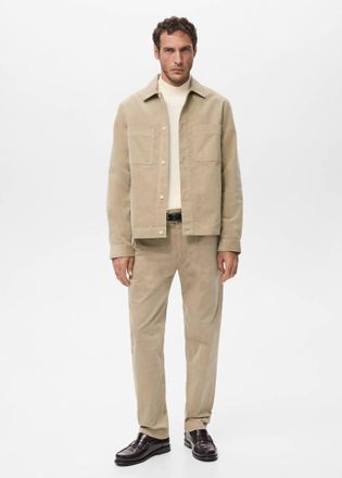 Mango Cord-Overshirt mit Taschen sandfarben - Herren - XXL - MANGO MAN