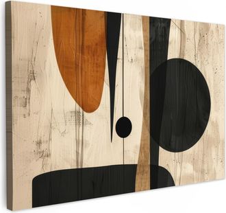 MuchoWow © Bild auf Leinwand Groß 120x80 cm XXL Schlafzimmer Bilder Badezimmer Wand Deko Wohnzimmer Moderne Wanddeko Bilderwand Geschenk Kunst - Beige - Schwar