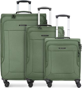 Franky Koffer-Set 3-teilig für Damen und Herren | Reise-Trolleys 48 x 31 x 79 cm aus hochwertigem, flexiblem Polyester Material | Doppelrolle & Teleskopgriff