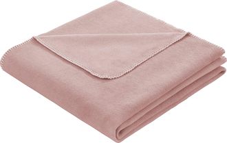 Villeroy & Boch Wohndecke One Powder I Flauschige Kuscheldecke aus Baumwollmischgewebe I rosa Sofa-Decke in 150x200 cm I nachhaltig produziert in Deutschland I einfar